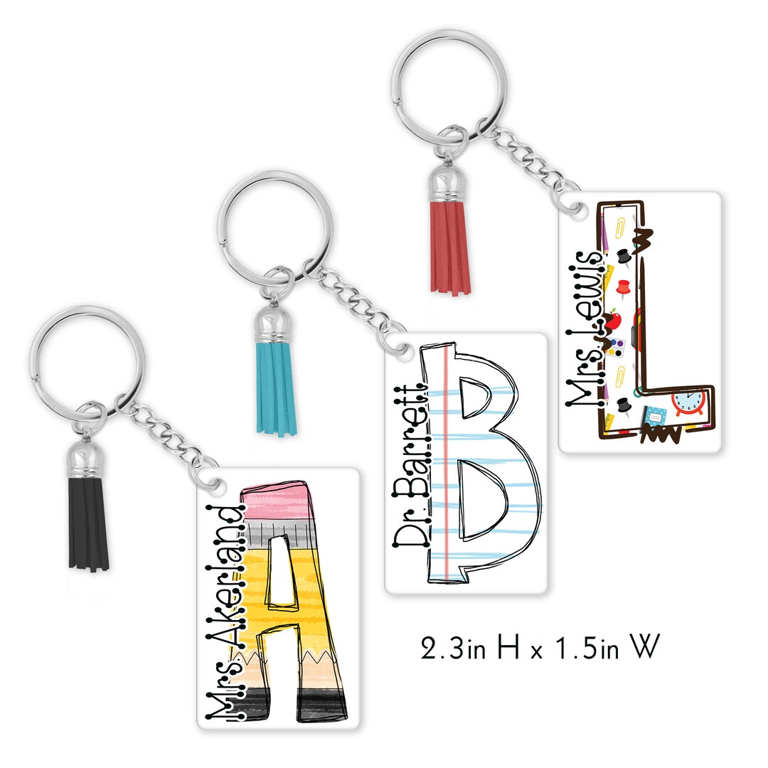 Personalized Teacher Appreciation Gift, Teacher Keychain W/tassel ...
