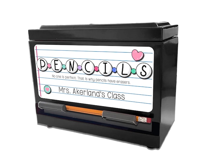 Pencil Dispenser Vinyl Decal Personalized With a Name Waterproof Vinyl ...