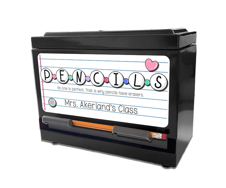 Pencil Dispenser Vinyl Decal Personalized With a Name Waterproof Vinyl ...