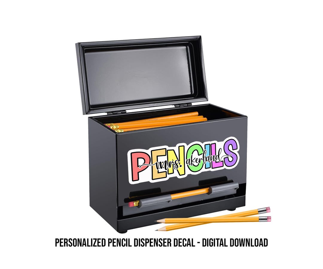 Personalized Pencil Dispenser Decal - Digital Download Only ...