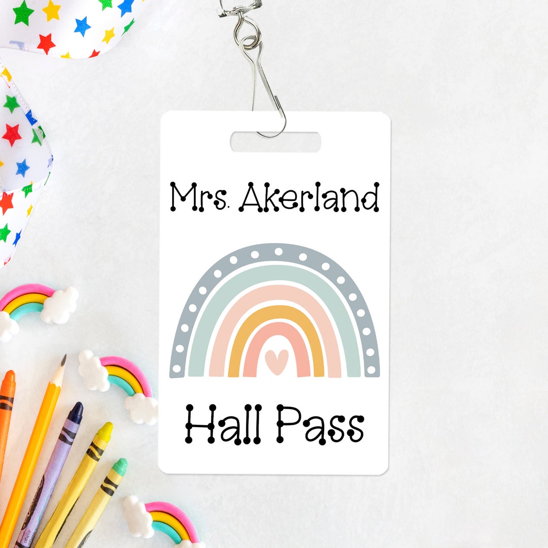 Classroom Hall Passes 6pk Bundle, Hall Pass, Library Pass, Office Pass ...