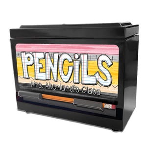 Custom Pencil Dispenser Vinyl Decal Personalized With a Name ...