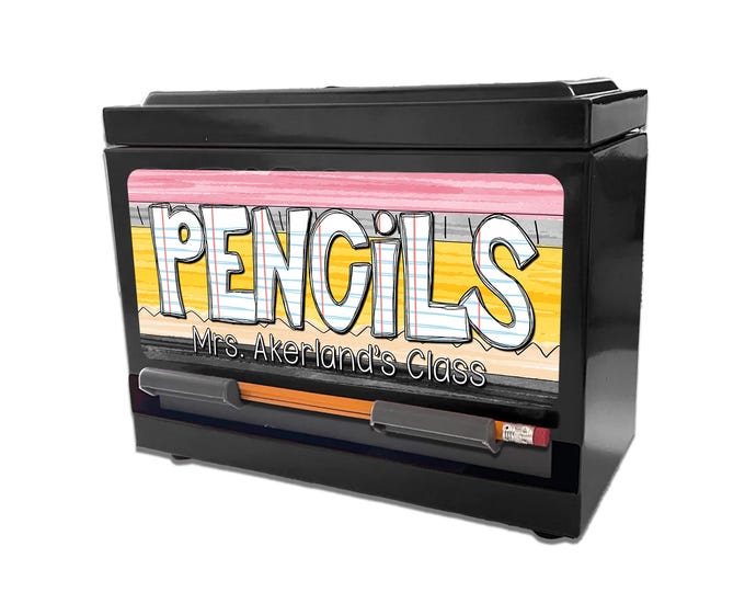 Custom Pencil Dispenser Vinyl Decal Personalized With a Name ...
