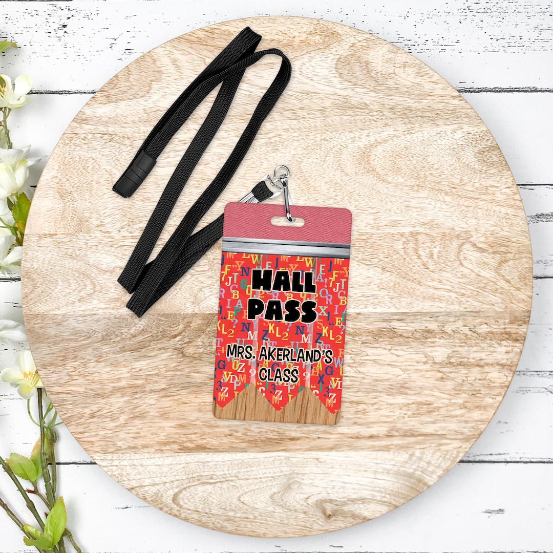 Classroom Hall Pass, Library Pass, Office Pass, Restroom Pass, Custom ...