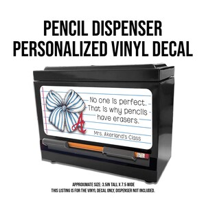 Pencil Dispenser Vinyl Decal Personalized With a Name Waterproof Vinyl ...