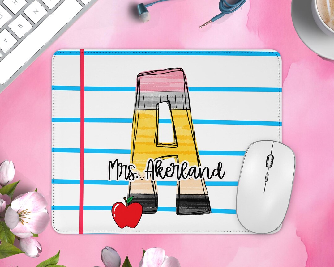 Personalized Teacher Faux Leather Mouse Pad, Teacher Appreciation Gift ...