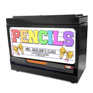 Custom Pencil Dispenser Vinyl Decal Personalized With a Name ...