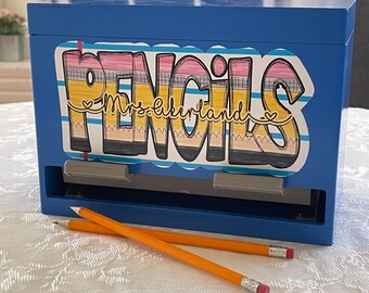 Pencil Dispenser Personalized for Teacher / Classroom Decor/ Gift for ...
