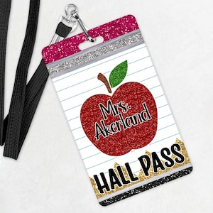 School Hall Passes Rainbow Theme Bundle of 6 or Individual Passes and ...