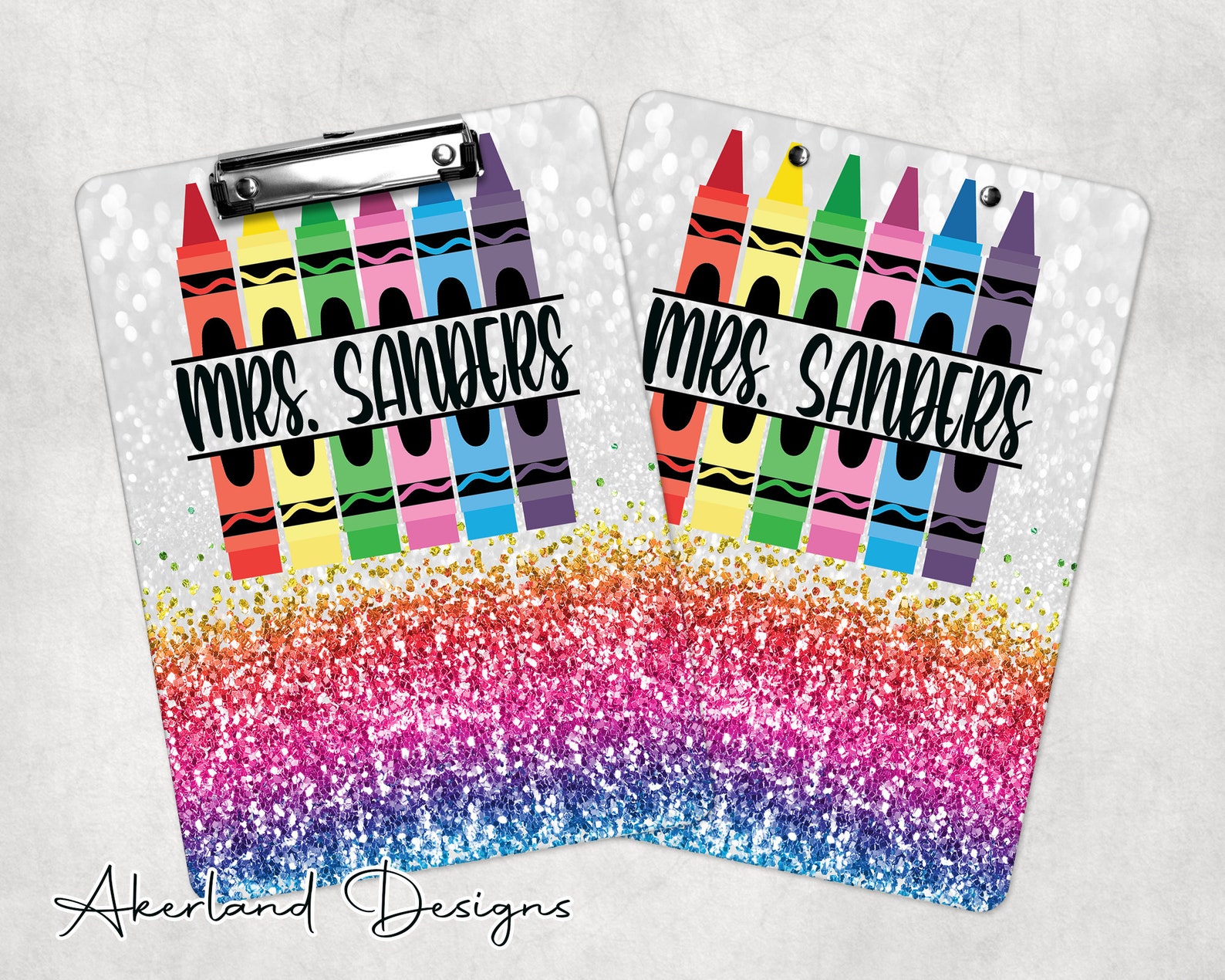 Rainbow Teacher Crayon Clipboard With Personalization Front - Etsy