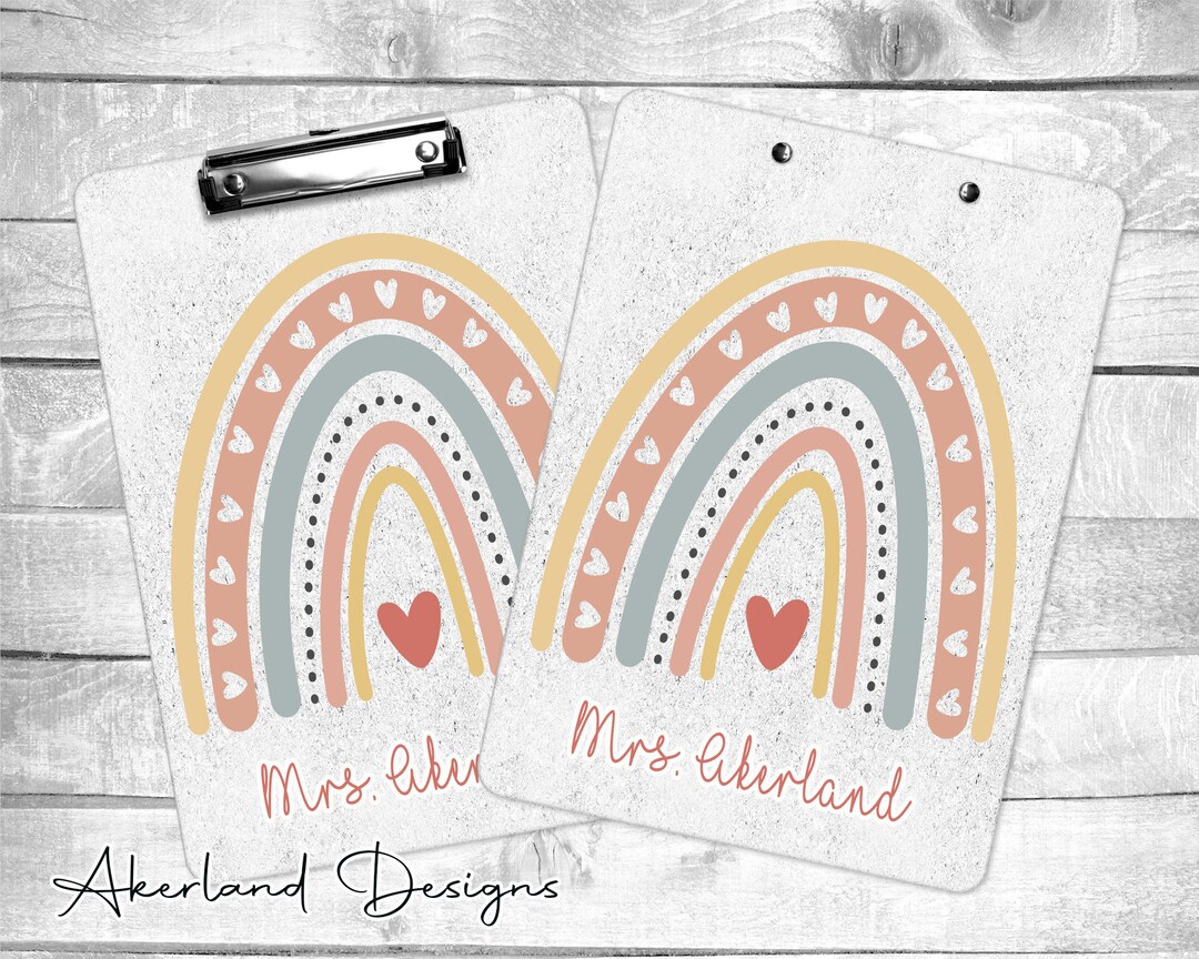 Pastel Rainbow Clipboard Teacher Appreciation Gift Back to - Etsy