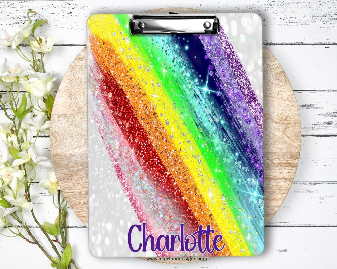 Rainbow Clipboard Double Sided Personalized With a Name - Etsy