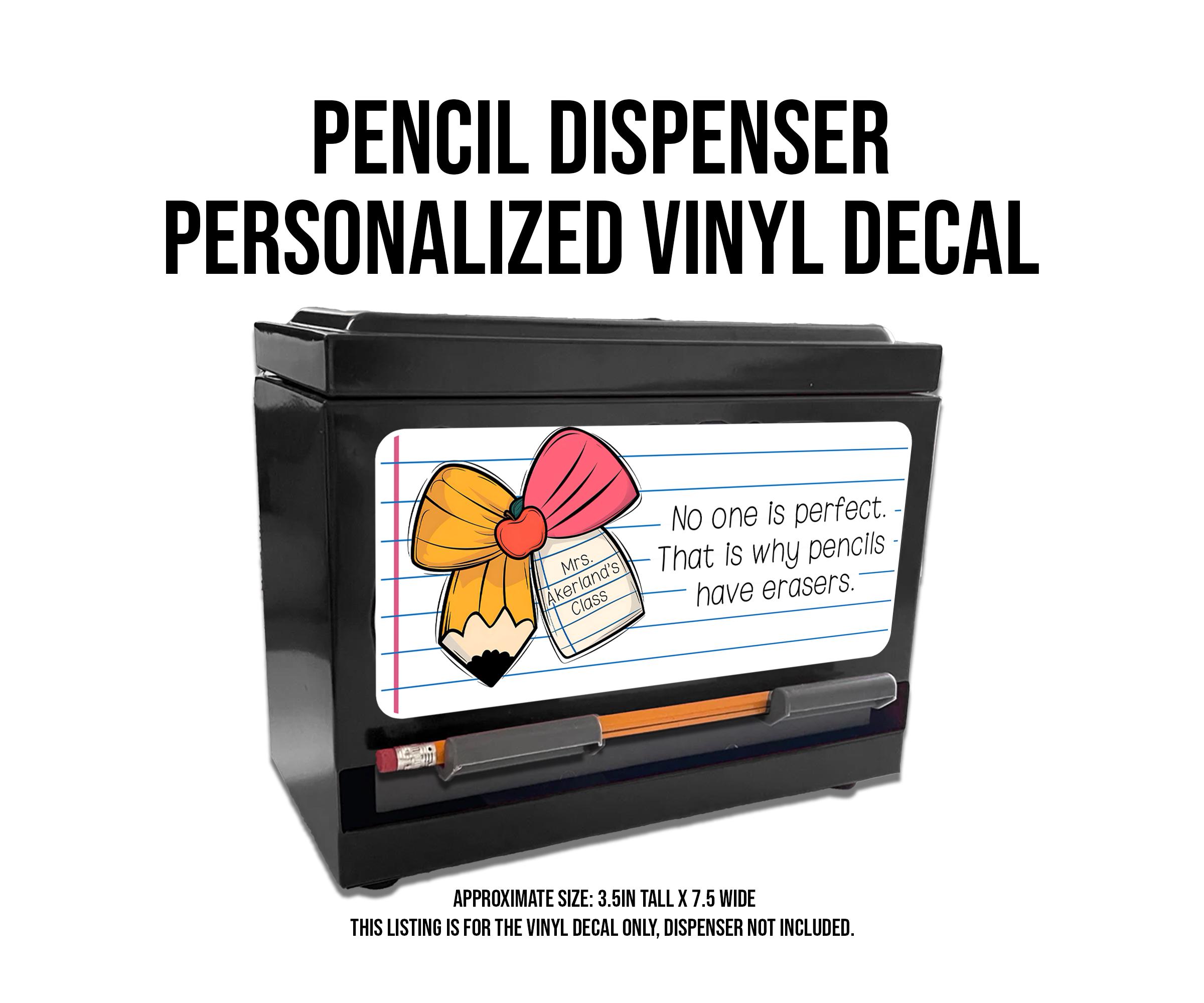 Pencil Dispenser Vinyl Decal Personalized With a Name Waterproof Vinyl ...