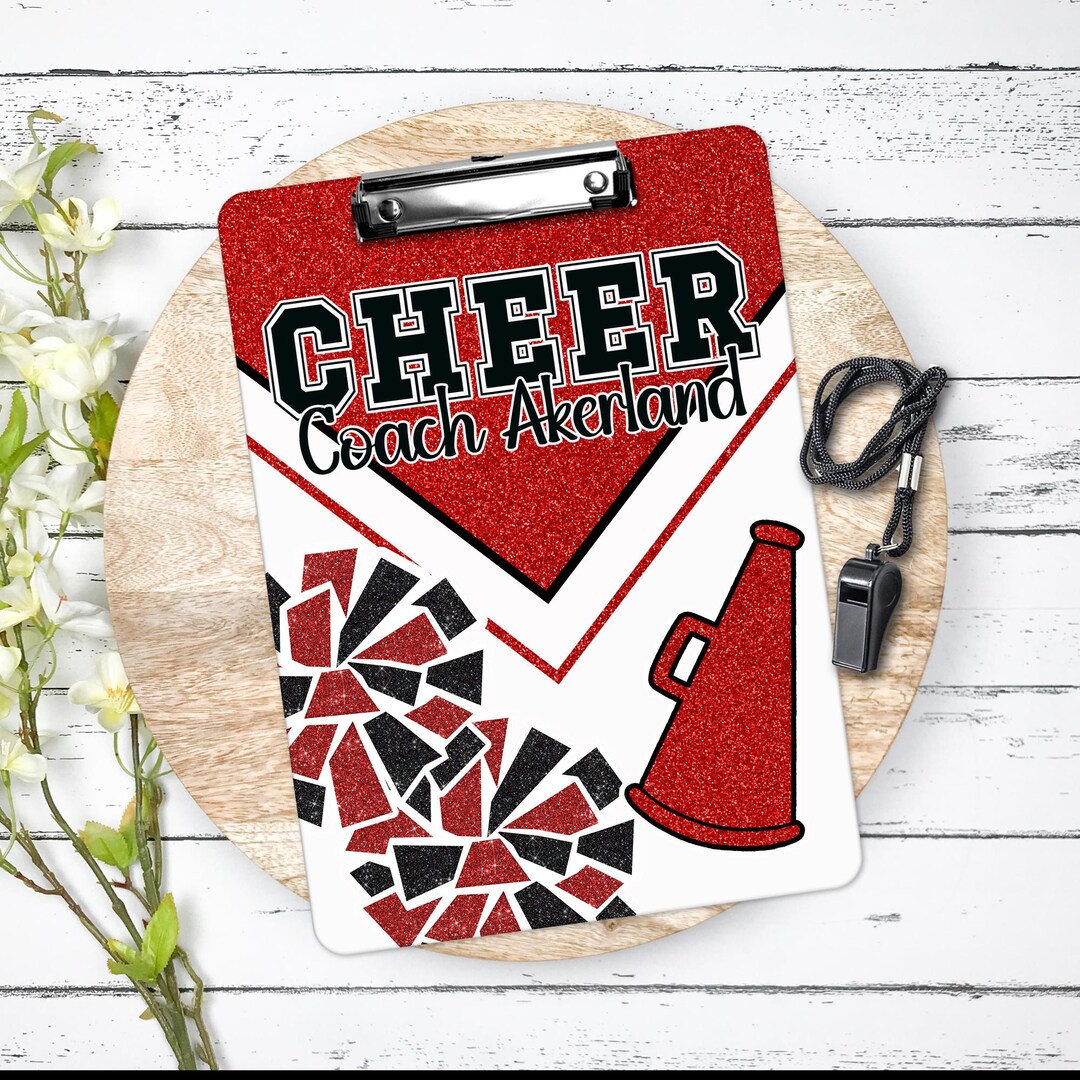 Red Cheer Clipboard With Personalization Front and Back - Gift for ...