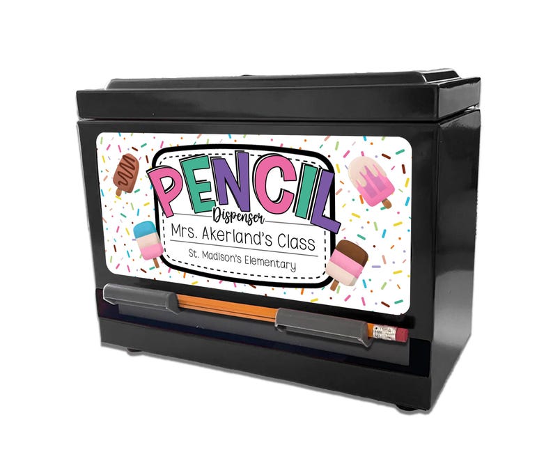 Custom Pencil Dispenser Waterproof Vinyl Decal OR Magnetic Decal ...