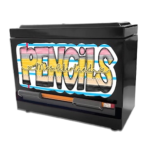 Custom Pencil Dispenser Vinyl Decal or Magnetic Decal Personalized With ...