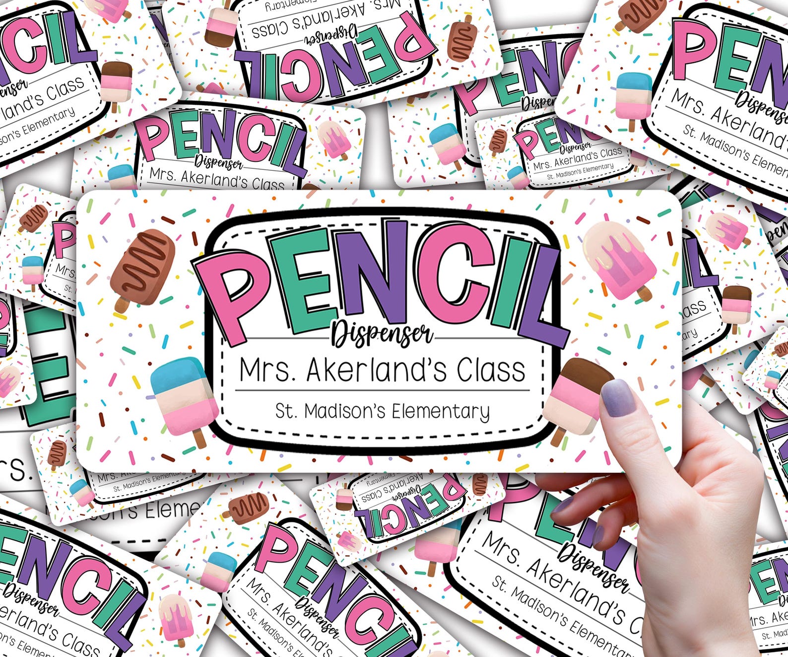 Custom Pencil Dispenser Waterproof Vinyl Decal OR Magnetic Decal ...