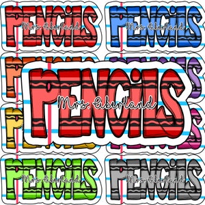 Custom Pencil Dispenser Vinyl Decal Personalized With a Name - Etsy