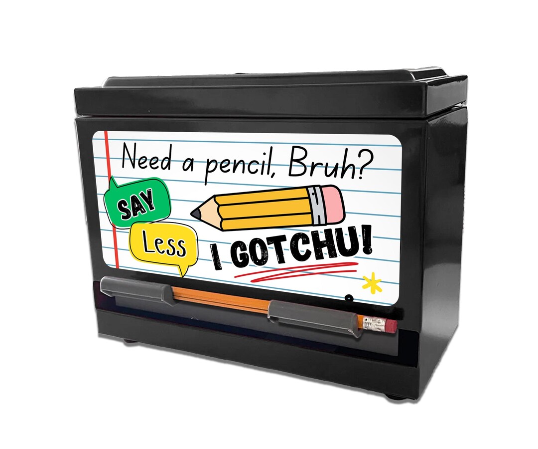 Custom Pencil Dispenser Waterproof Vinyl Decal OR Magnetic Decal, Say ...