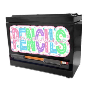 Custom Pencil Dispenser Vinyl Decal Personalized With a Name, Pastel ...