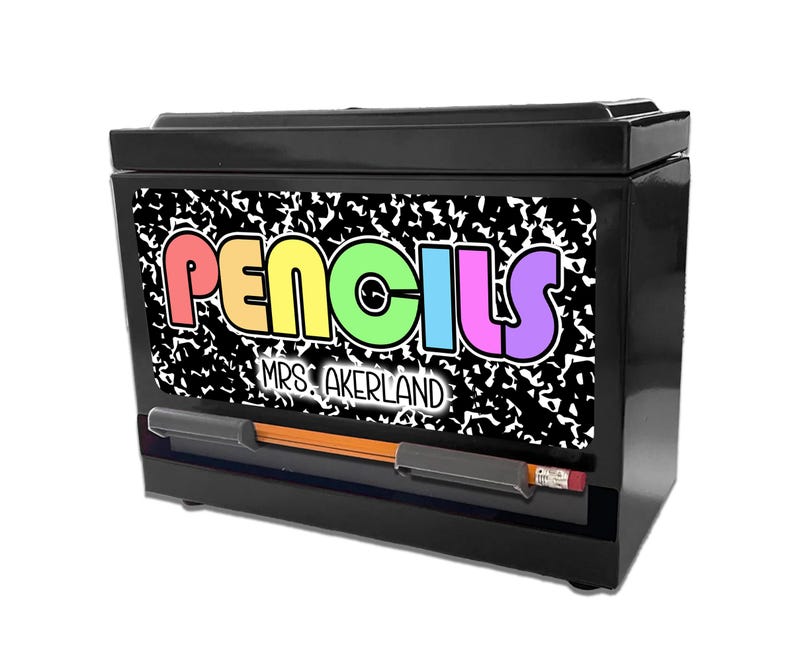 Custom Pencil Dispenser Vinyl Decal Personalized With a Name ...