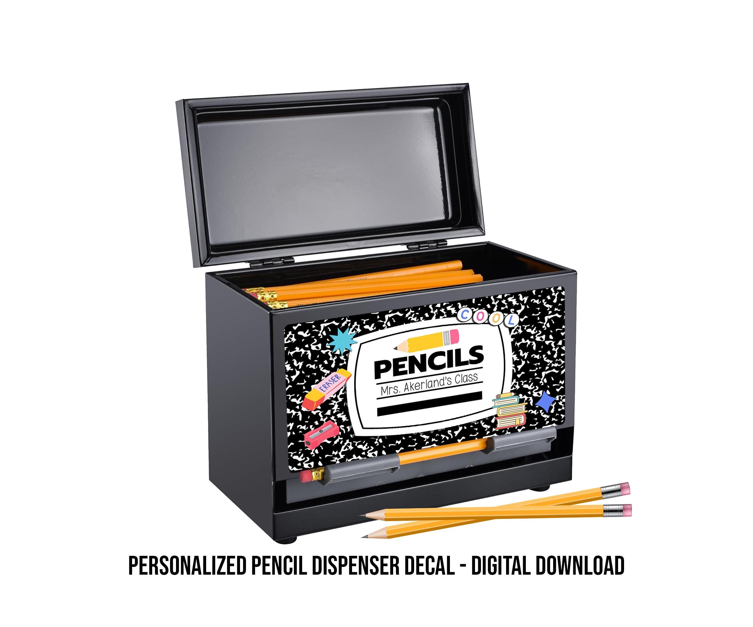 Personalized Pencil Dispenser Decal - Digital Download Only ...