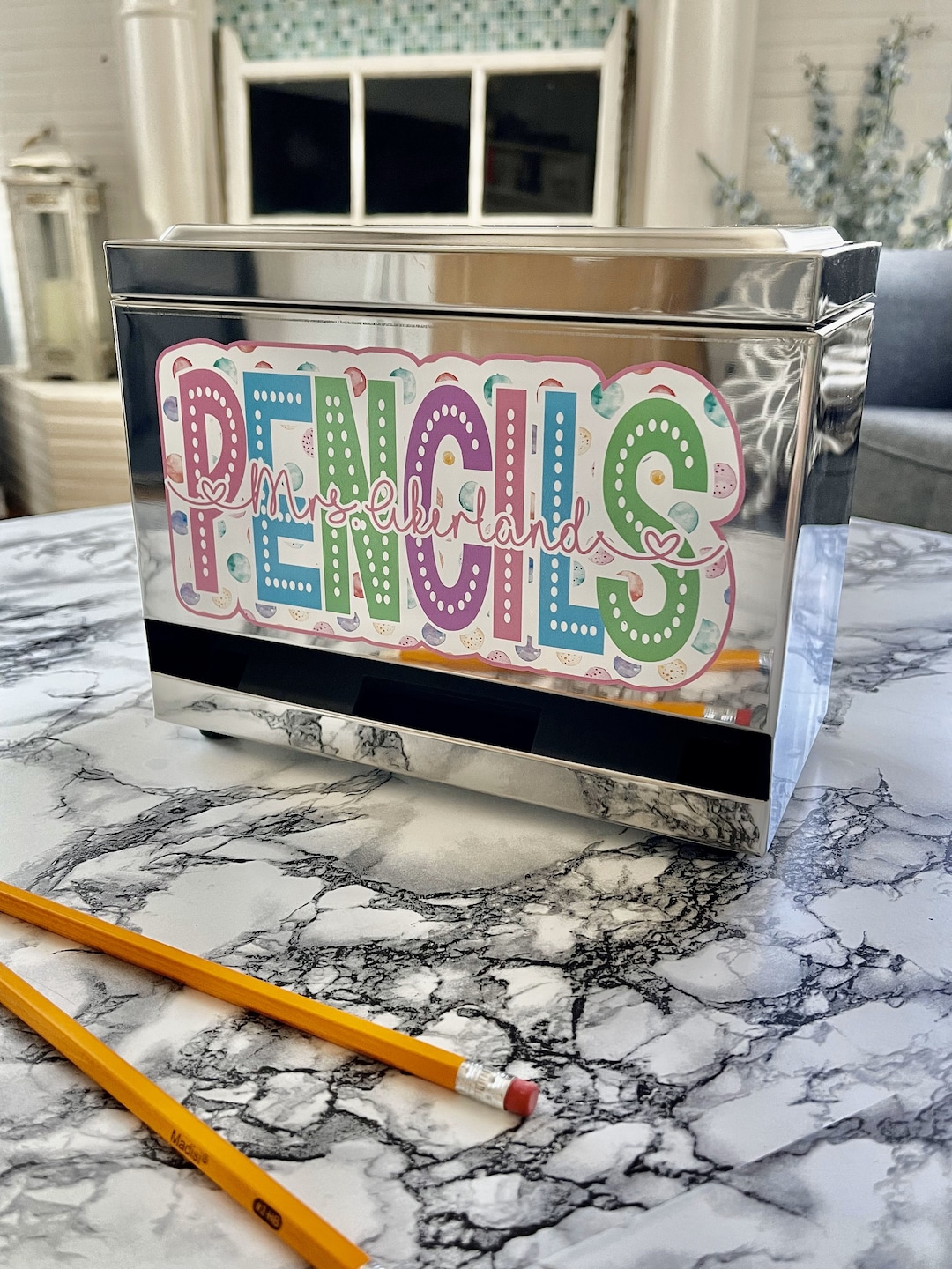 Custom Pencil Dispenser Vinyl Decal Personalized With a Name - Etsy