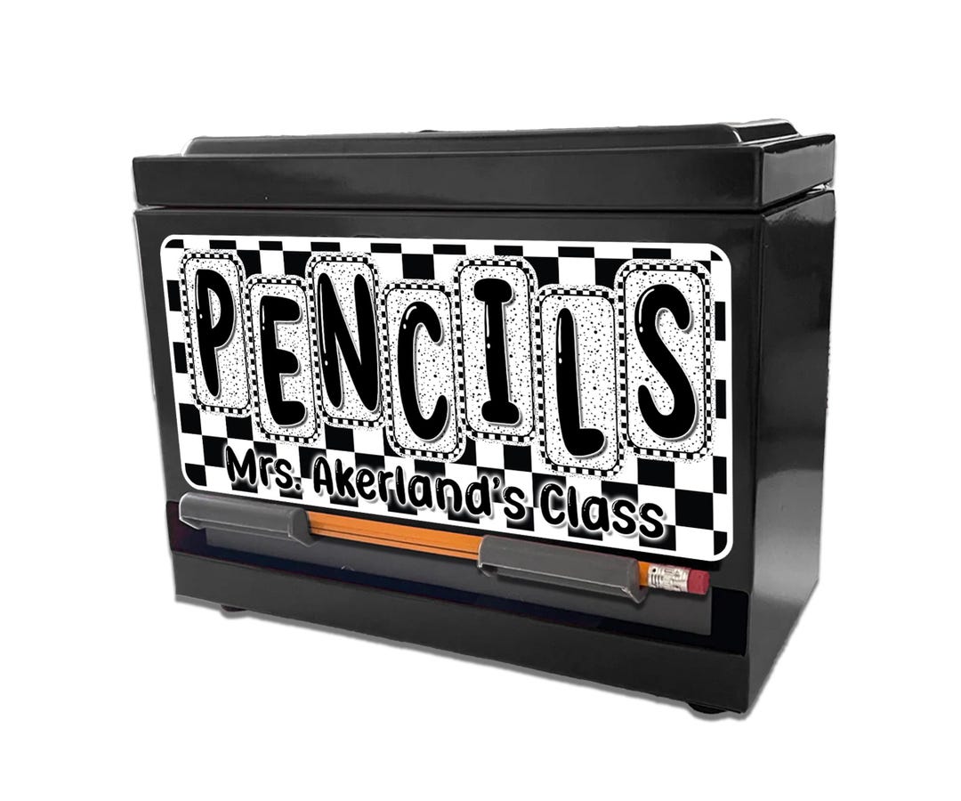 Pencil Dispenser Vinyl Decal Personalized With a Name Waterproof Vinyl ...