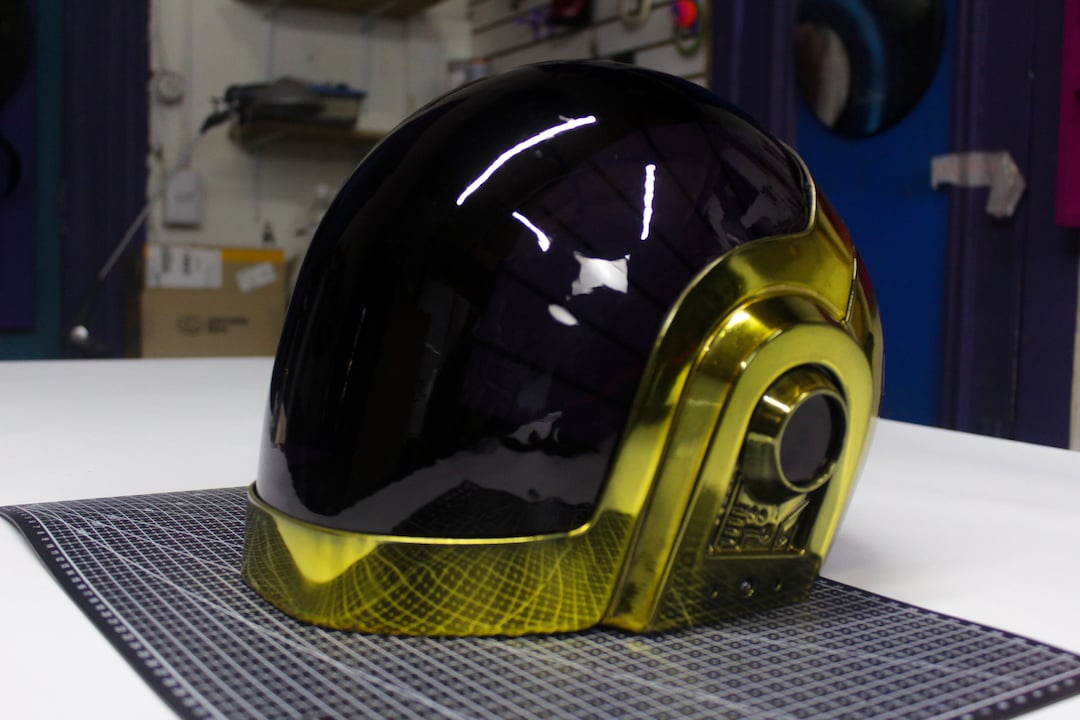 Daft Punk Guy Manuel Golden Helmet Mirror finish - Etsy Portugal