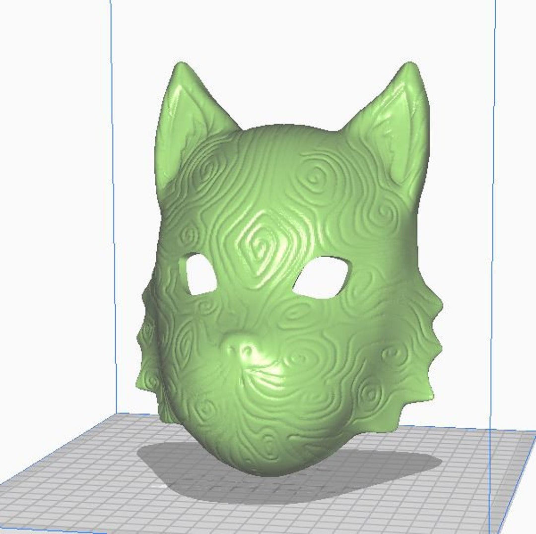 STL Model Fox Kitsune Wood Mask for 3D Printing Ambu - Etsy