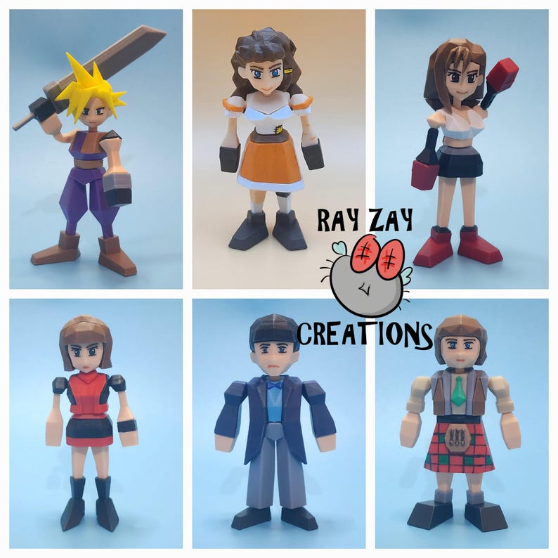 Custom Low Poly Style Figure / Final Fantasy 7'ify Yourself - Etsy