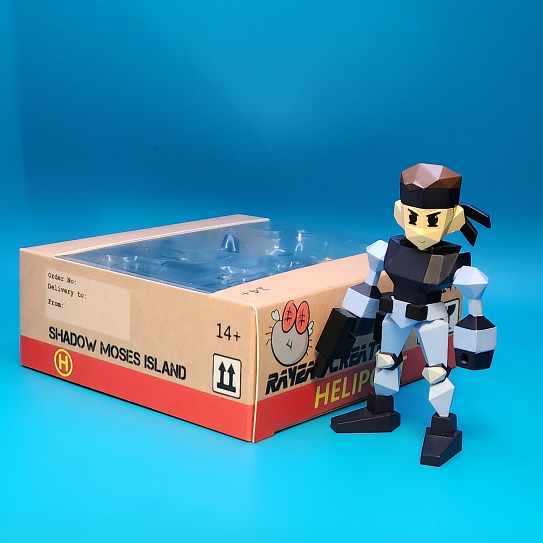 Solid Snake Custom Figure With Cardboard Box - Etsy