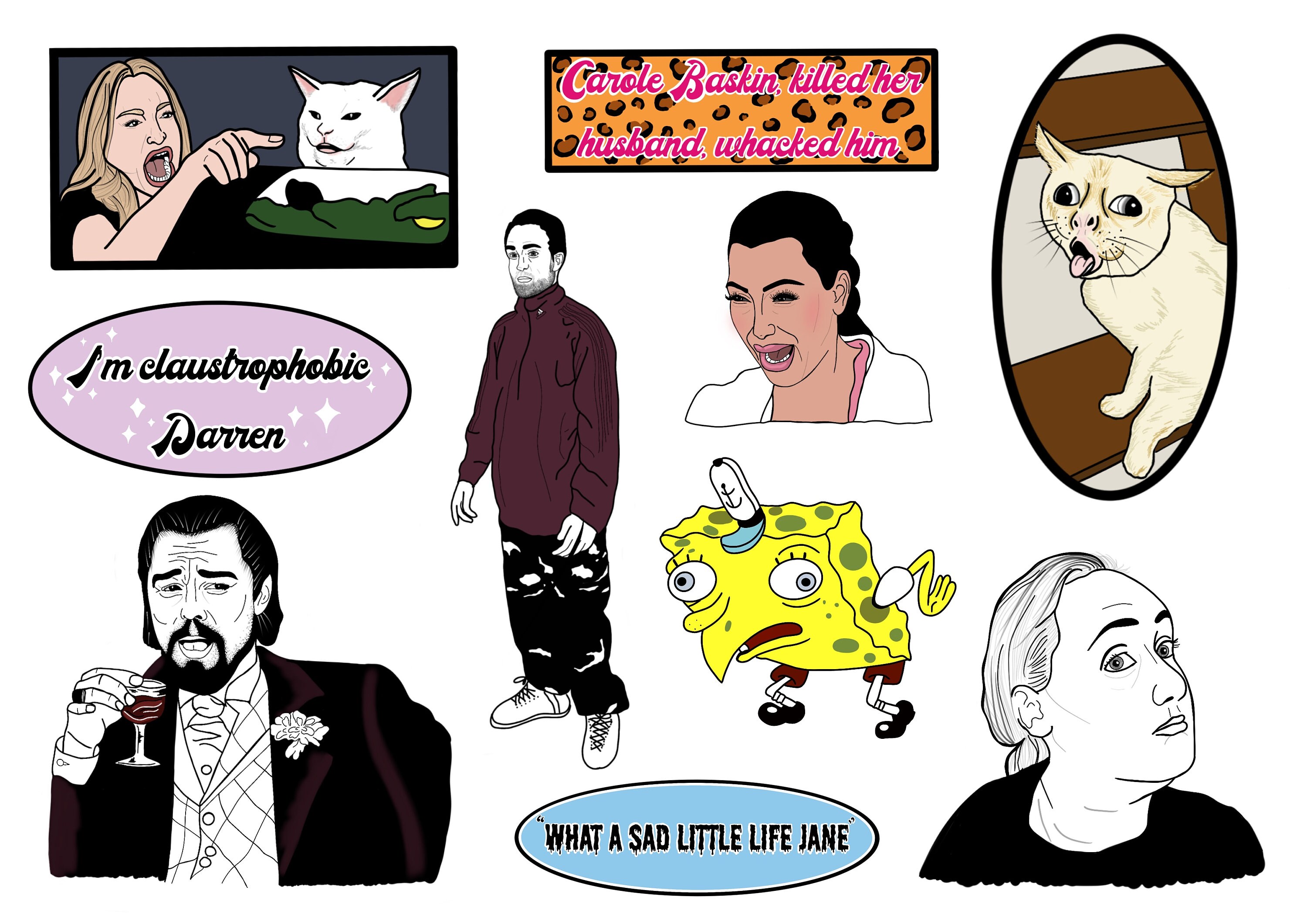 2020 meme a4 sticker sheet Popular memes sticker pack | Etsy