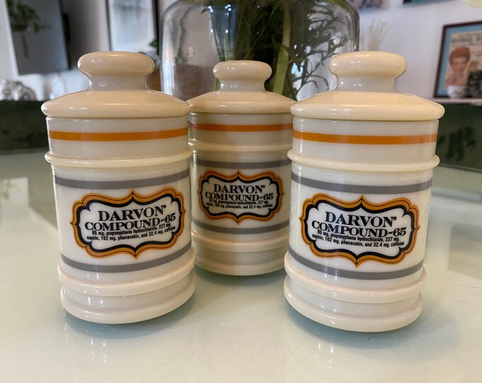 Vintage Darvon Compound-65 Apothecary Jars Set of 3 - Etsy