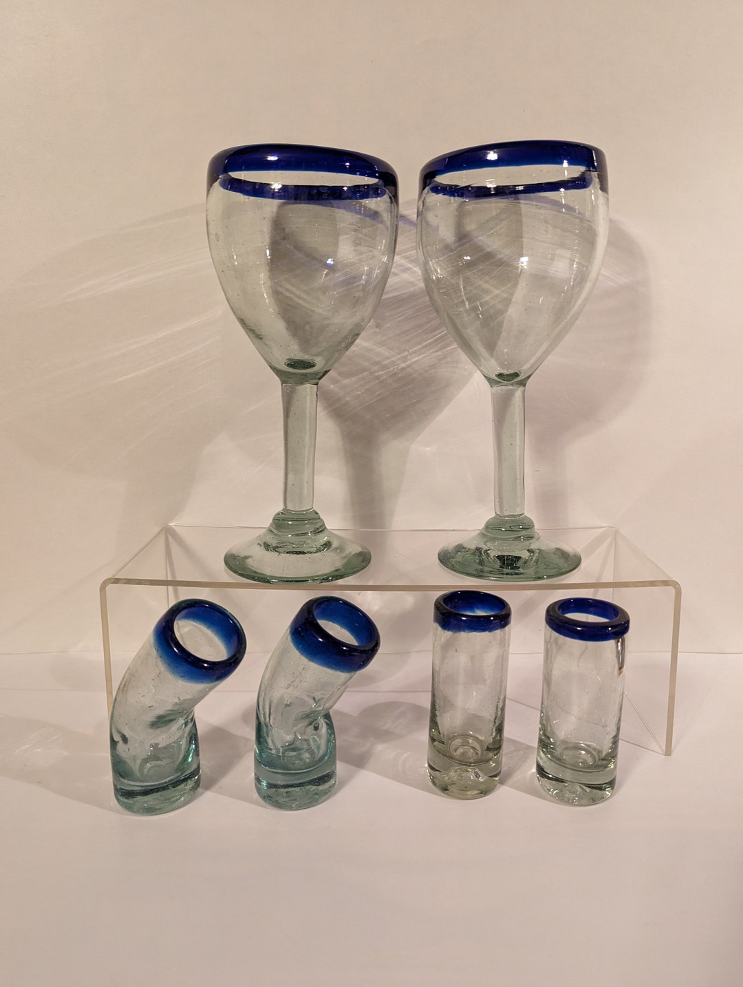 Mexican Hand Blown Shot Glasses & Wine Goblets - Etsy