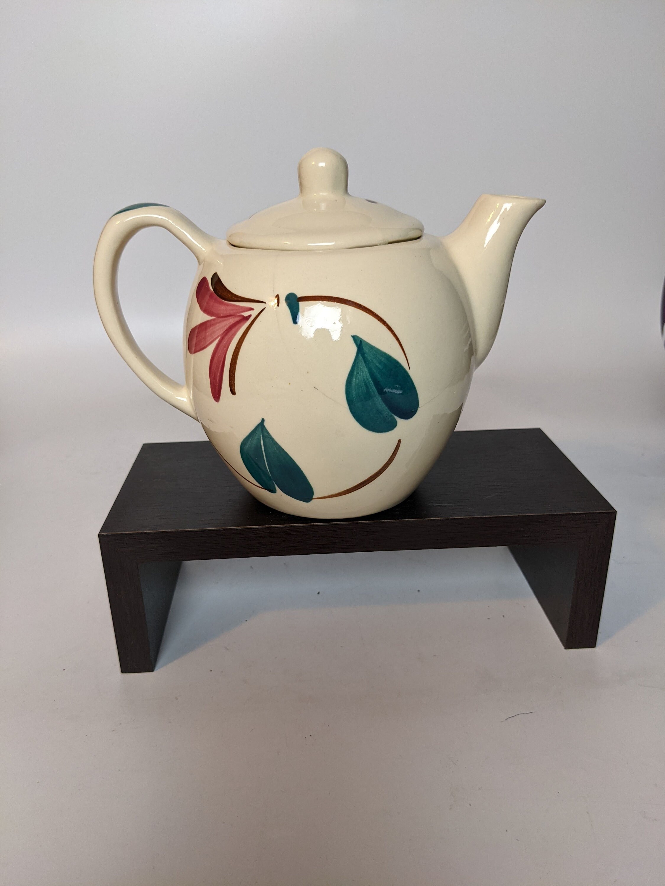 Purinton Lidded Canister and Tea Pot ivy Red Blossom - Etsy