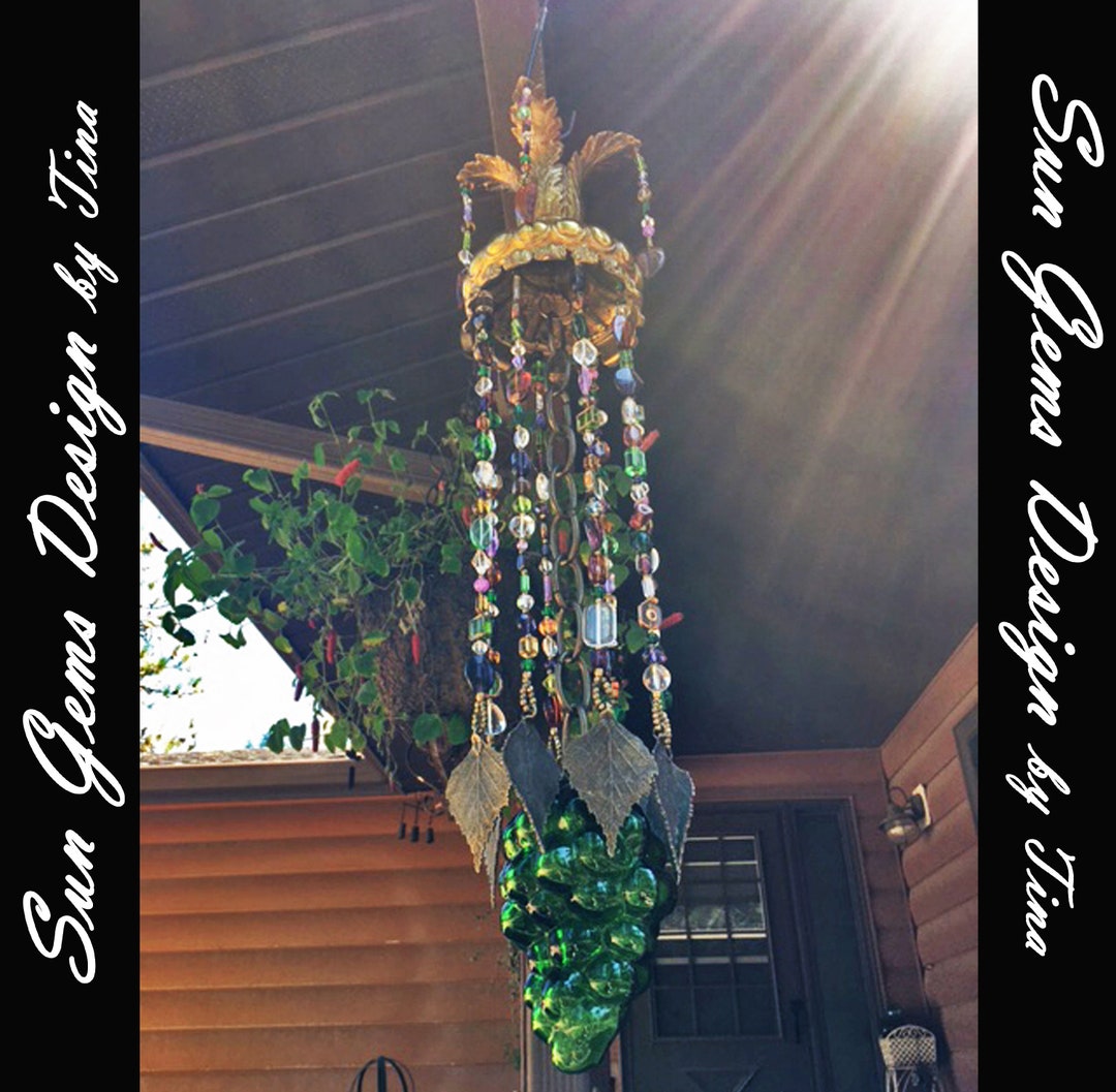 Sun Catcher Boho Grape Crystal Chandelier Wind Chime Mobile - Etsy