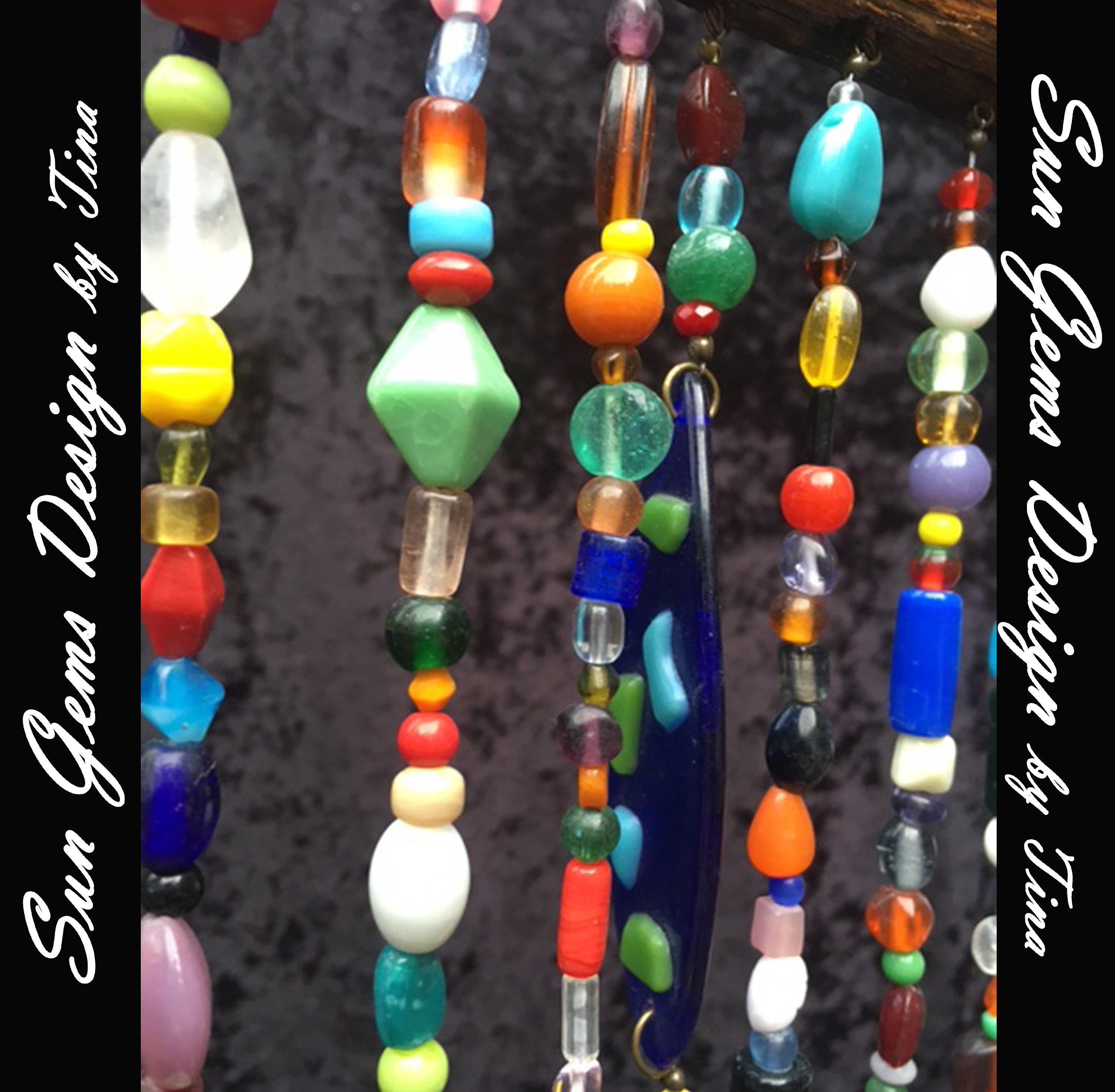 Knot Hole Wood Beaded Wind Chime Sun Catcher Bead Curtain Boho Mobile ...
