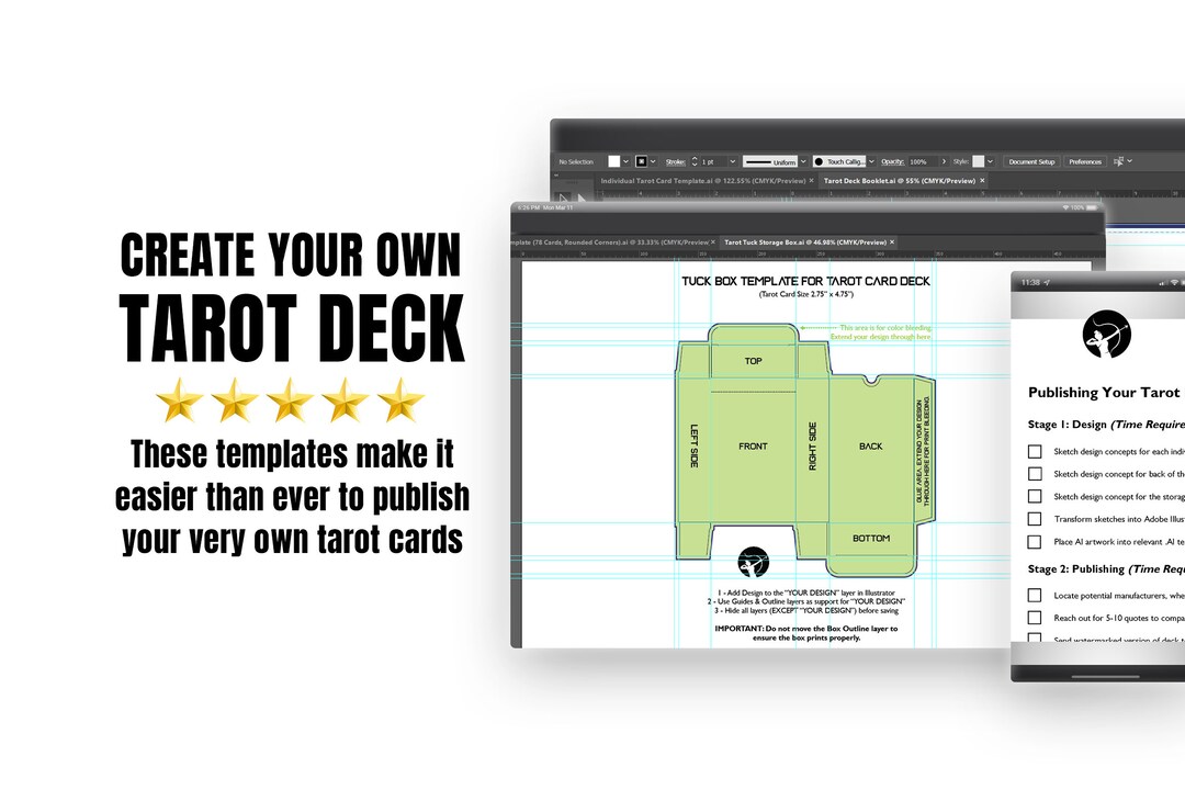 Tarot Deck DIY Publisher (basic Template Pack) - Etsy