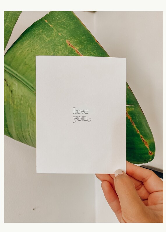 Love You Card | Etsy