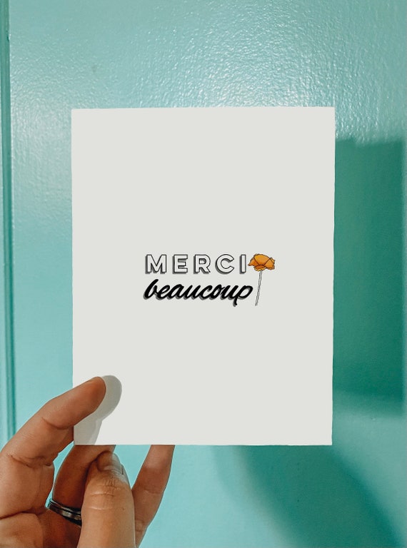 Merci Beaucoup Cards 10 Pack | Etsy