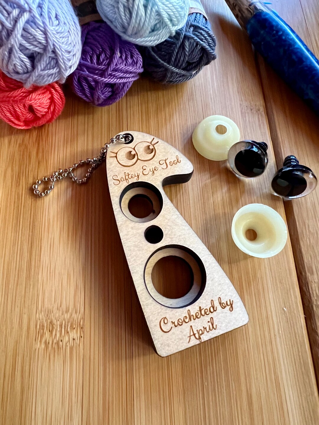 Crochet Hook Safety Eye Tool - Key Chain - Amigurumi Tool - Eye ...