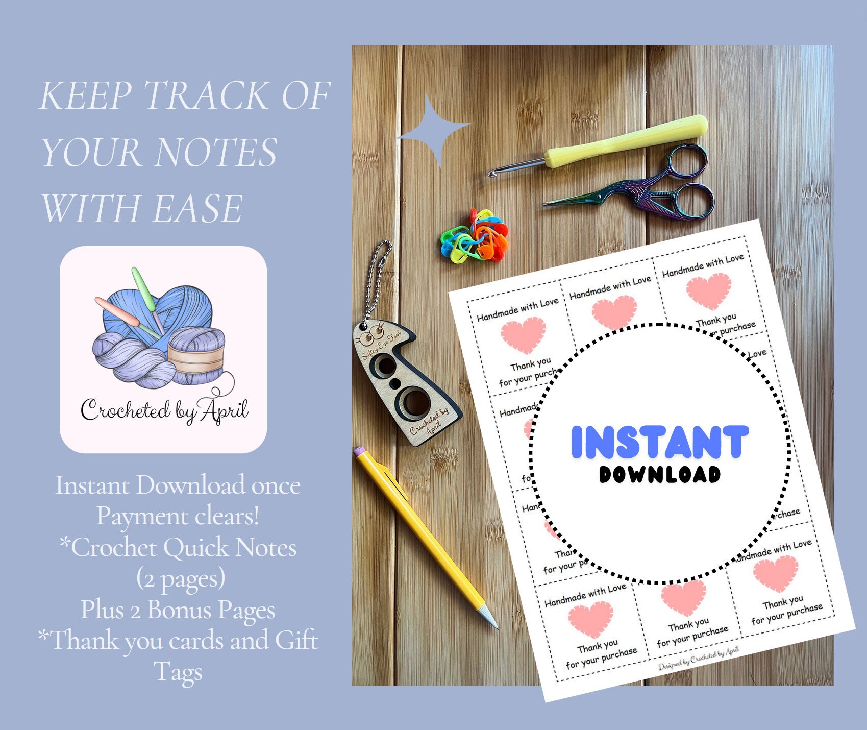 Printable Crochet Quick Notes - PDF File - Project Tracker - Crochet ...