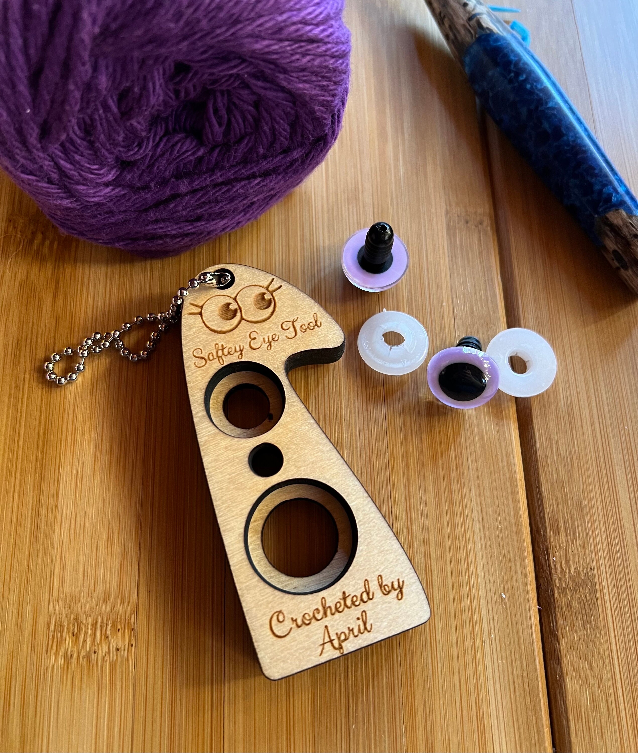 Crochet Hook Safety Eye Tool - Key Chain - Amigurumi Tool - Eye ...
