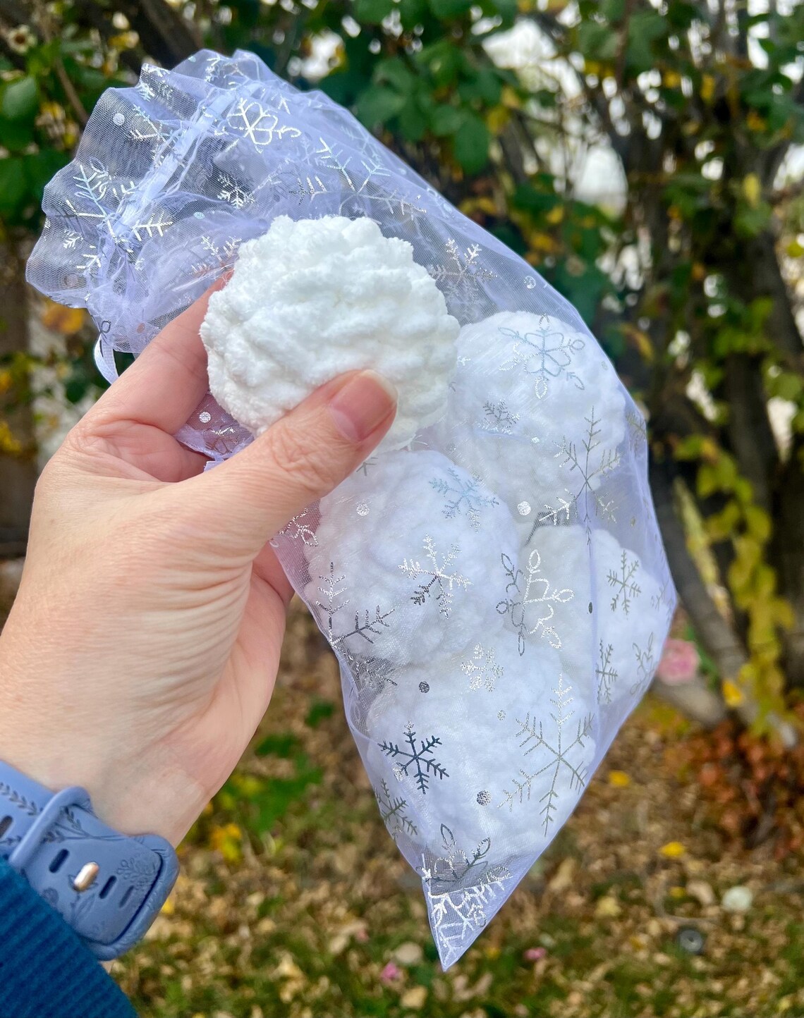 Crocheted Snowballs - White - 6 Count - Handmade - Amigurumi - Gift ...