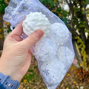 Crocheted Snowballs - White - 6 Count - Handmade - Amigurumi - Gift ...