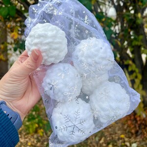 Crocheted Snowballs - White - 6 Count - Handmade - Amigurumi - Gift ...