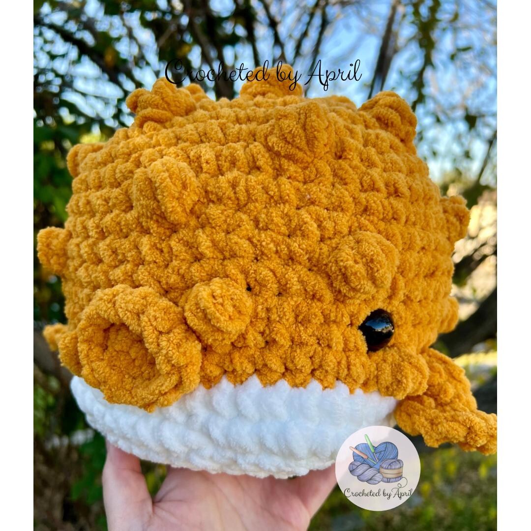 Puffer Fish Golden Tan Safety Eyes Stuffed Plushie Fish Handmade ...