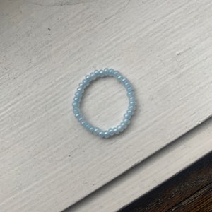 Baby Blue Dainty Beaded Ring - Etsy Canada