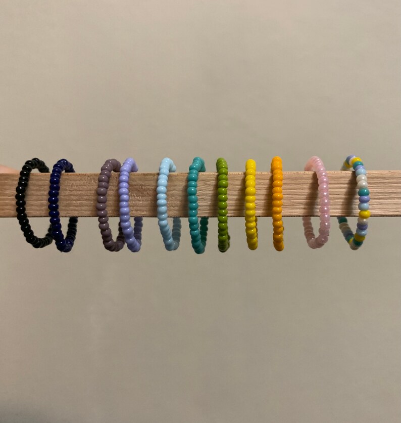 Easter Egg Dainty Beaded Ring - Etsy